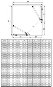 BPS-koupelny Čtvercový sprchový kout HYD-ATA-X2 110x110 chrom/transparent - bez vaničky