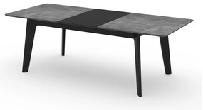 Černý rozkládací jídelní stůl s deskou v dekoru betonu 100x180 cm Shadow – TemaHome