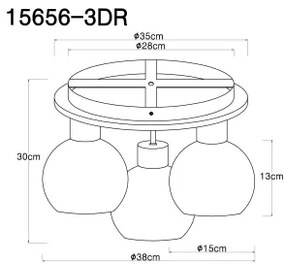 Globo 15656-3DR - Přisazený lustr MOITAS 3xE27/40W/230V