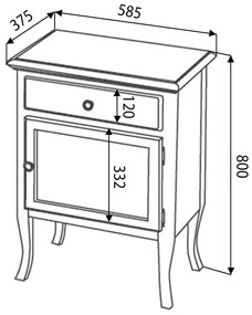 Sapho RETRO skříňka 60x80x38cm, buk, pravá - 1690