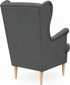 relaxační křeslo, ušák, dřevo/kov/látka, 102x80x66 cm, nohy světlé/tmavě šedá, Dekorino KR20260125