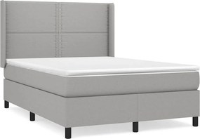 Box spring postel s matrací světle šedá 140 x 190 cm textil 3131345