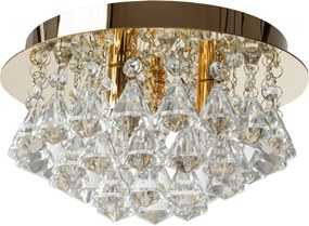 Toolight - Křišťálová závěsná svítilna G9 3x40W APP1038-C, zlatá, OSW-06821