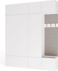 Předsíňová stěna Haga 3Sz1W 200 cm bílá