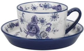 Kitchen Craft Porcelánový šálek a podšálek Cornflower-250ml