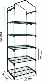 Zahradní foliovník 70x50x190 cm 5 polic SPRINGOS GT0007