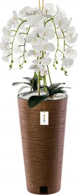 Orchidej umělá bílá kytice květy listy oblázky květináč Hnědá H 110 cm