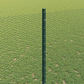 Hexagonální plot s podpěrou 10 x 1,4 m Ocel potažená PVC Zelená 3336688
