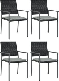5dílný zahradní jídelní set s poduškami polyratan a ocel 3187025