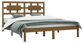 Rám postele medově hnědý masivní borovice 200 x 200 cm,  3107376