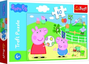 Trefl Puzzle Prasátko Peppa/Peppa Pig Zábava s přáteli 33x22cm 60 dílků v krabičce 21x14x4cm