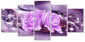 Abstraktní obraz růže Purple Velikost (šířka x výška): 200x100 cm