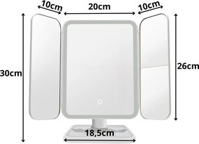 Verk Group Make-up zrcadlo vedlo osvětlené skládací make-up zrcadlo usb 3 barvy