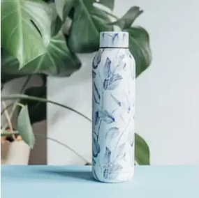 Quokka Nerezová termoláhev Solid Grey Bouquet 630 ml