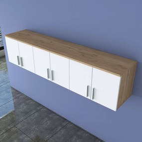 Nástěnná skříňka Ema White and Walnut