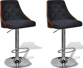 vidaXL Barové stoličky 2 ks ohýbané dřevo a textil [241056]
