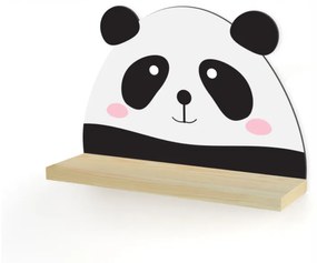 Like IT Nástěnná dřevěná polička panda 30cm x 40cm x 11,5cm přírodní dřevo