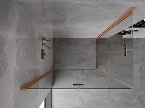 Mexen Mist-F Duo, skládací sprchový kout 100 x 70 cm, průhledný, broušená měď - 8A6-100L-070P-65-00