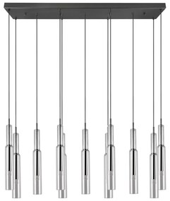LED závěsné svítidlo se skleněným stínidlem v černo-stříbrné barvě Lucent – Trio Select