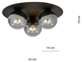 Stropní svítidlo SOLAR 3xE14/10W/230V černá/šedá