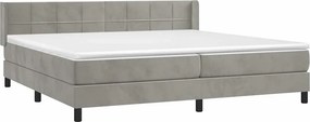 Box spring postel s matrací světle šedá 200x200 cm samet 3130979