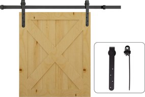 Sada posuvných kapesních dveří HOMCOM pozinkovaný systém s maximální šířkou dveří 0,9 m a maximálním zatížením 20 kg z černé oceli | Aosom