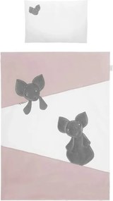 5-dílné ložní povlečení Belisima Mouse 90/120 růžové