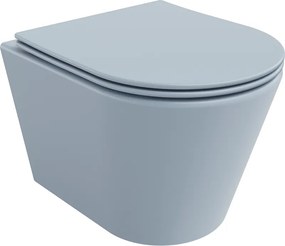 Mexen, Mexen Rico miska wc Rimless z desk wolnoopadającą slim, duroplast, szara-nebíská mat - 30724069