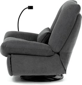 Elektrické polohovací TV křeslo RELAXME - šedá látka