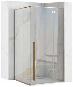Rea - FARGO GOLD sprchový kout 80 x 100 x 195 cm, zlatý, čiré sklo, REA-K4907