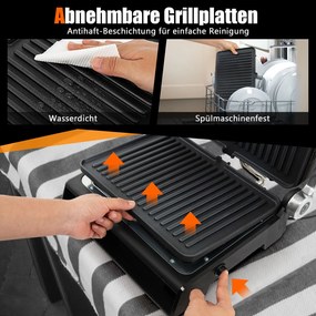 Costway 3-v-1 1800 W Panini lisovací gril s nepřilnavými deskami elektrický gril