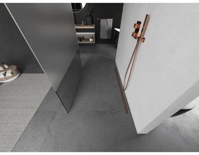 Mexen Kioto, sprchová zástěna Walk-In 120 x 200 cm, 8mm čiré sklo-námraza, měděný matný profil, 800-120-002-65-35