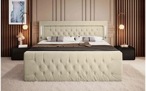 K&M postele Boxspring postel ELEGANCE s úložným prostorem, LED a USB Velikost postele: 180 × 200 cm, Výběr matrace: Taštičková zónová matrace - měkká…