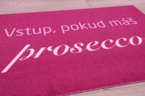 Rohožka Vstup pokiaľ máš Prosecco 40x60 cm, 40x60, ružová, Mercury Flooring