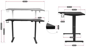 Ergonomický elektrický stůl s nastavitelnou výškou stolu a LED panelem