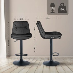 Barová židle Laurel umělá kůže černá konstrukce