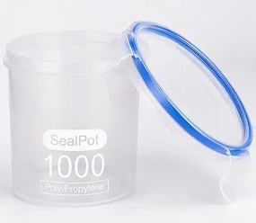 dóza na potraviny, objem 1 l, s víkem, plast, 14x10x10 cm, průhledná, Dekorino DP20260020