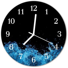 Skleněné hodiny kulaté voda fi 30 cm