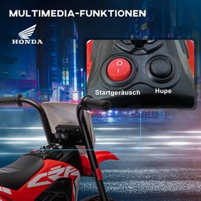 HOMCOM Elektrická Motorka pro Děti s Klaksonem a Startovací Hudbou pro Děti ve Věku 1,5-3 Let