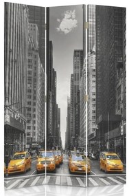 Ozdobný paraván New York - 110x170 cm, třídílný, obustranný paraván 360°