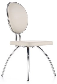 Jídelní židle Marina, krémová / stříbrná