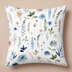 Perkálový bavlněný povlak na polštář Boho zahrada - modrý Velikost: 40 x 40