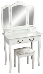 Toaletní stolek s taburetem REGINA NEW Tempo Kondela Bílá
