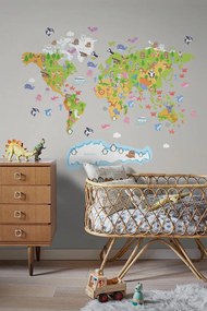 Samolepky na zeď Mapa světa pro děti