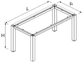 Volpato Stolové nohy IN/OUT B5 750 Imitace nerez, sada 4ks