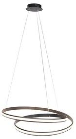 Moderní závěsná lampa černá 74 cm včetně LED - Jeřabina