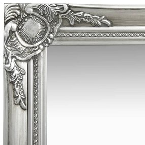 Nástěnné zrcadlo Parrenic - barokní styl - stříbrné | 60x60 cm