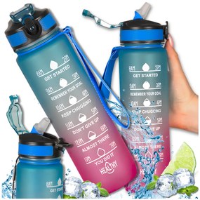 Camerazar Sportovní láhev TRESSARI 1000 ml Tritanová láhev na vodu bez BPA pro aktivní životní styl