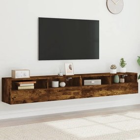 vidaXL Nástěnné TV skříňky 2 ks 100 x 30 x 30 cm kompozit [836893] Barva: kouřový dub