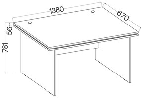 MELTA | psací stůl AR180 | vrchní deska 5,5 cm | 138 cm | artisan